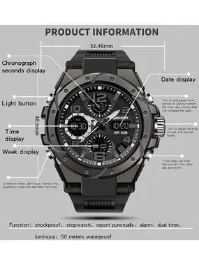 Accessories | Mens Black Blue Analog Quartz Sport Waterproof Military ...